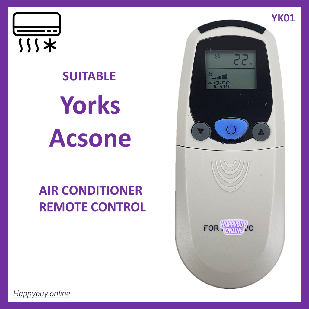 Yorks Acsons Air Cond Replacement Remote Aircond Air Conditioner Remote Control YK01 | Shopee ...