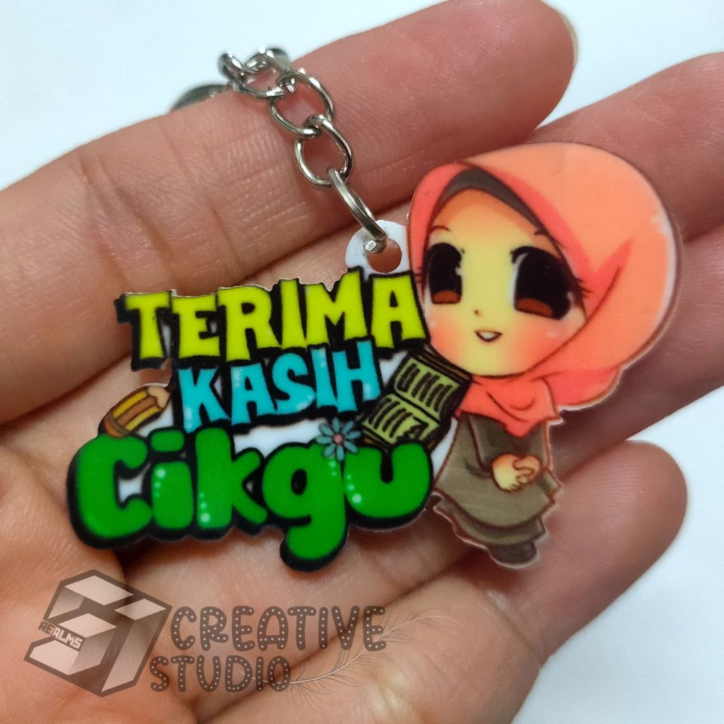 Keychain Terima Kasih Cikgu Keychain Hari Guru Hadiah Guru | Shopee ...