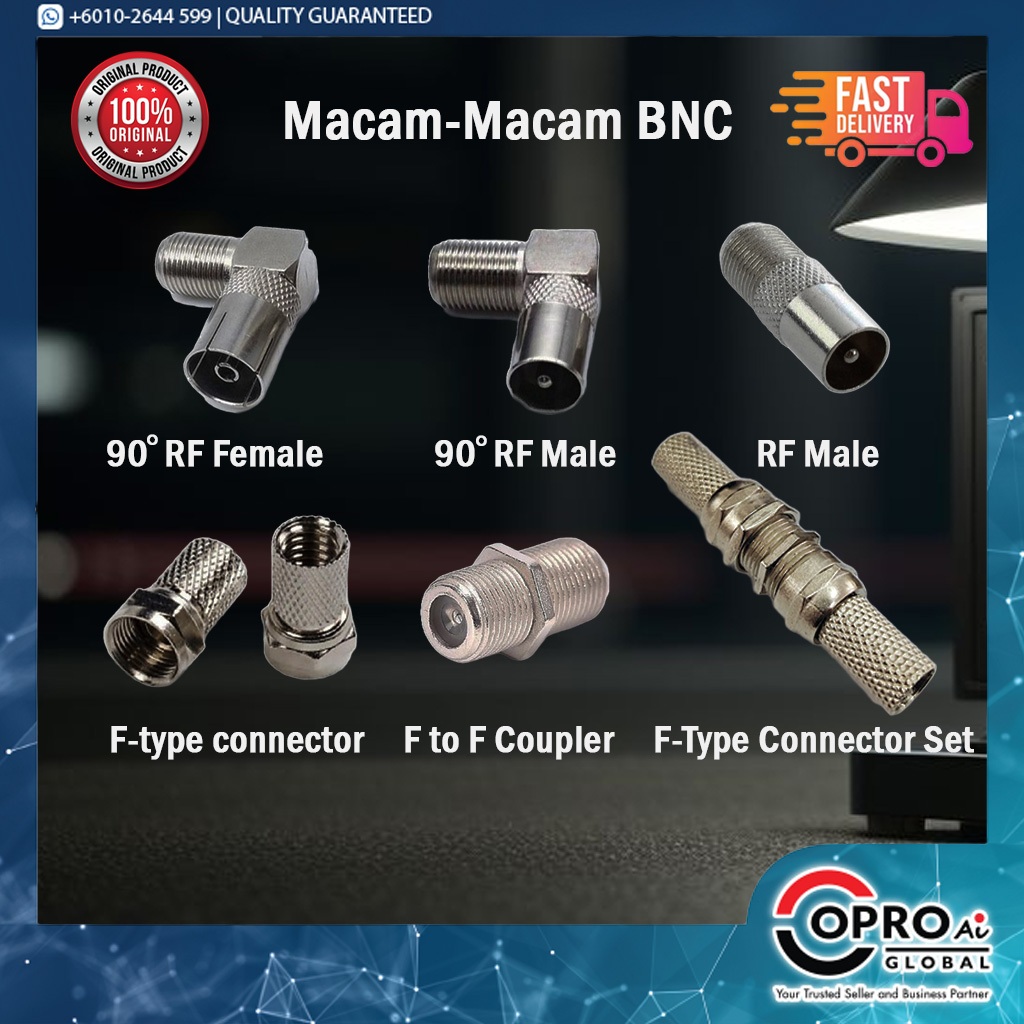 BNC, RF Coaxial Male / Female Plug, Digital Antenna Connector Adapter | Shopee Malaysia
