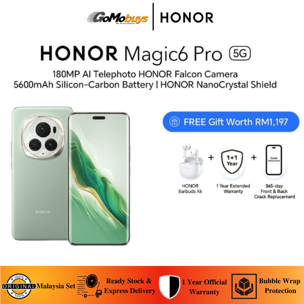[100% Original] Honor Magic 6 Pro 5G Smartphone (12GB RAM + 512GB ROM) - Warranty from Honor ...