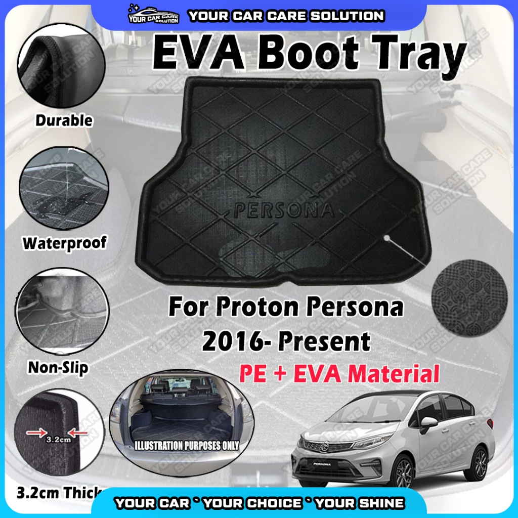 📥 For Proton Persona 2016-Present EVA Copolymer Car Boot Tray Luggage ...