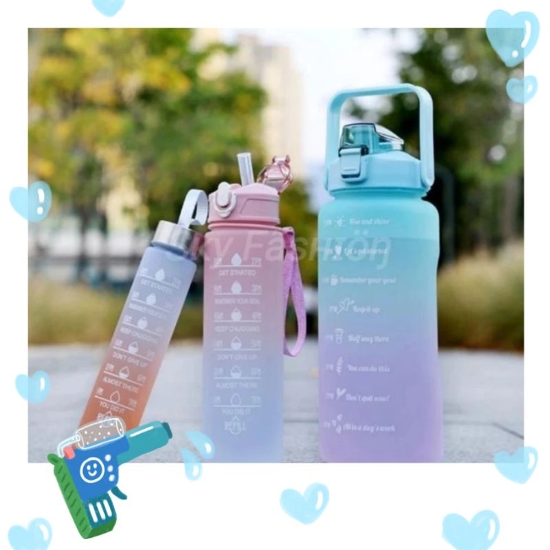 3pcs Gradient Color Water Bottle 三件套渐变色水罐【Sky Fasнɪöŋ】 | Shopee Malaysia