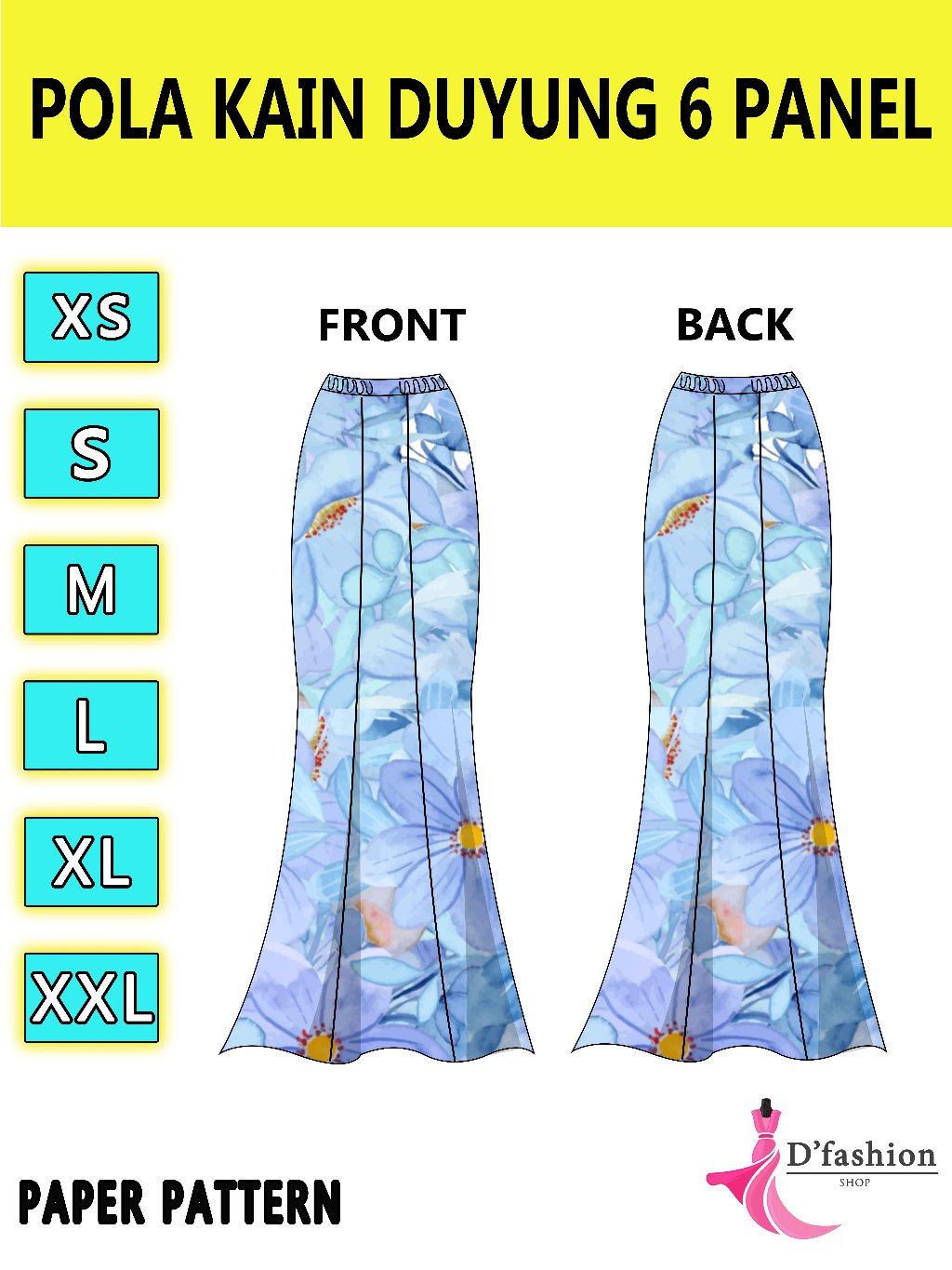 POLA KAIN 6 PANEL (DUYUNG) | Shopee Malaysia