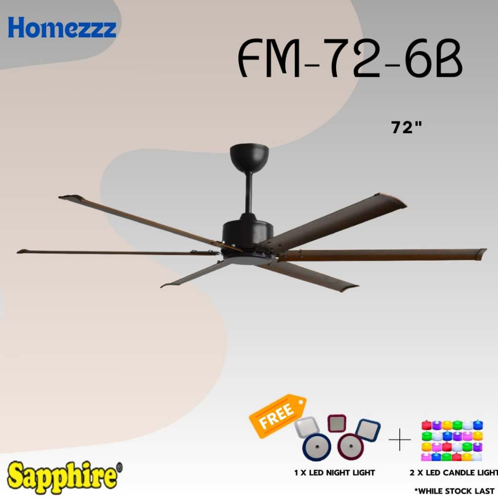 SAPPHIRE FM72 ORB 72 inch DC motor with 6 aluminium blade | Shopee Malaysia