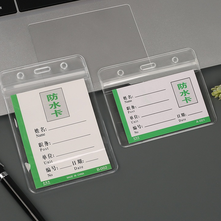 Transparent Plastic ID Holder With Zip Lock ID Protector Vertical ...