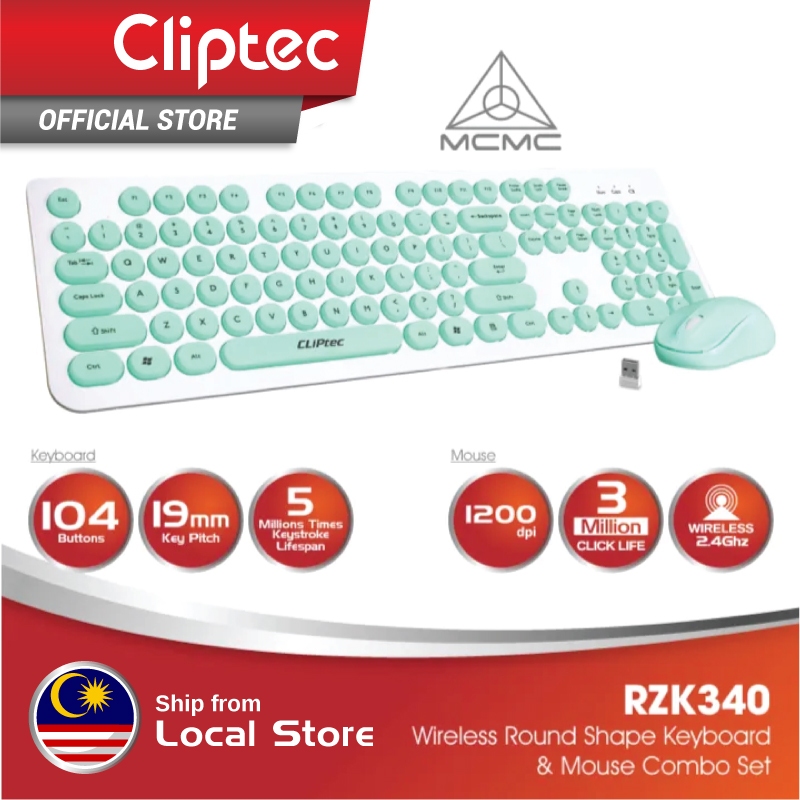 CLiPtec YOUNG AIR Wireless Keyboard and Mouse Combo Set RZK340 | Shopee ...