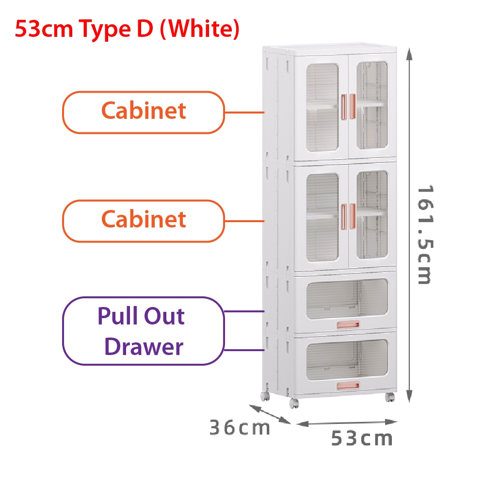 [1-4 Tiers] Innohut Stackable Storage Box Rack Organizer Wheel Cabinet ...
