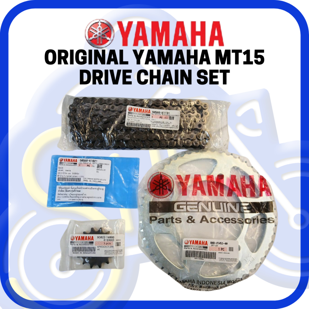 ORIGINAL YAMAHA MT15 SPROCKET CHAIN SET MT 15 RANTAI SET YAMAHA ...