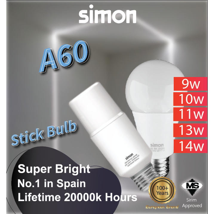SIMON - LED 9 Watt 10 Watt 10 Watt 10 Watt 10 Watt LED Stick / A60 Bulb ...