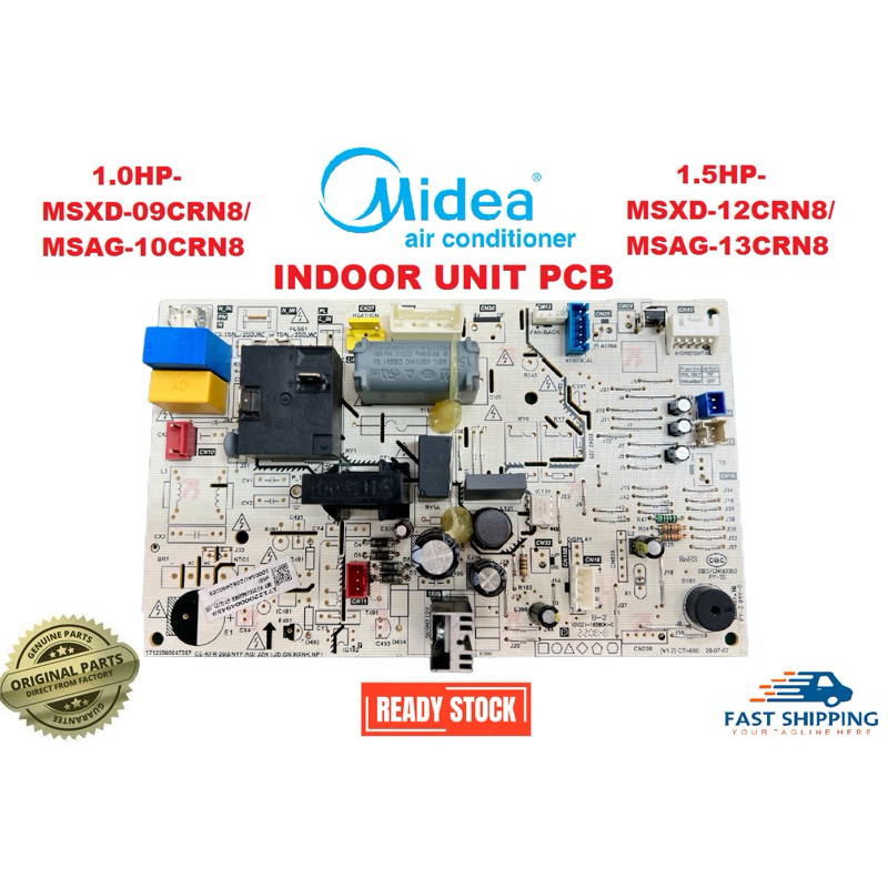 (Ready Stock) [ORIGINAL] Midea MSAG / MSXD / 1.0HP/ 1.5HP Indoor PCB ...