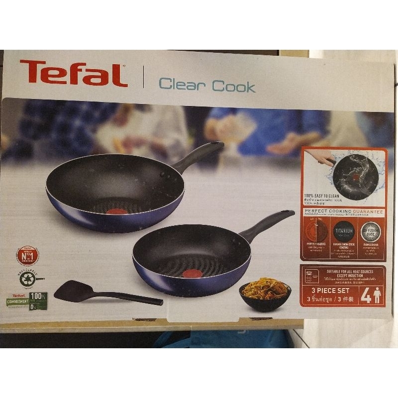Tefal Clear Cook 3 piece Non Stick Cookware Set | Shopee Malaysia