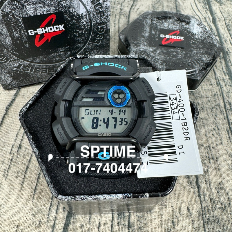 CASIO G-SHOCK GD-400-1B2DR / GD-400-1B2 / GD-400 BLACK RESIN BAND ...