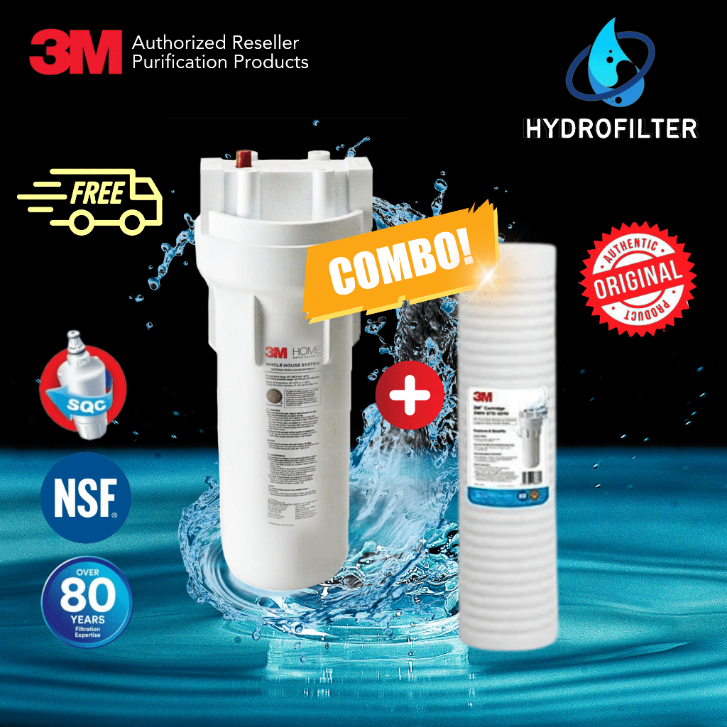 (COMBO Deals!) 3M™ Whole House Filtration System Home POE + Cartridge/ Pre Filter/ 3M Outdoor ...
