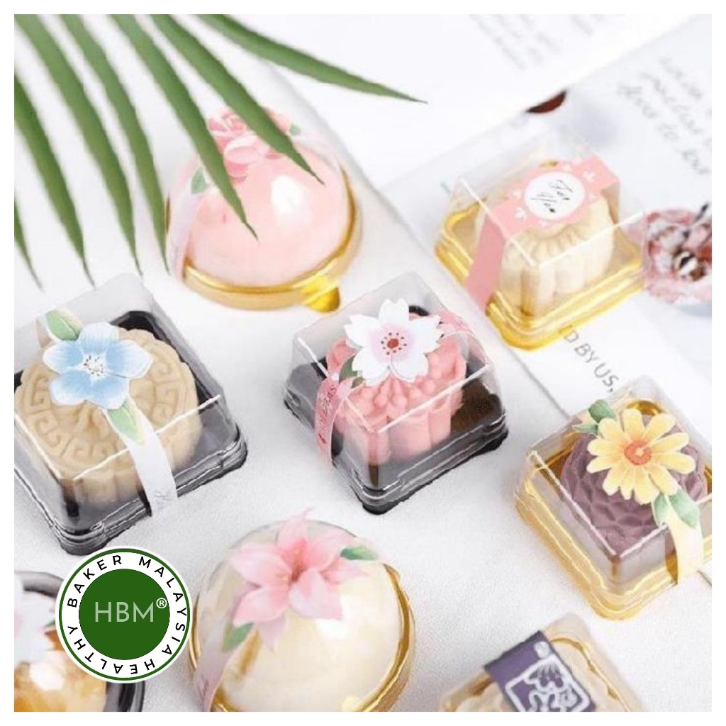 READY STOCK TRANSPARENT CAKE TRAY BOX WITH LID / 1 CAVITY / MOONCAKE ...