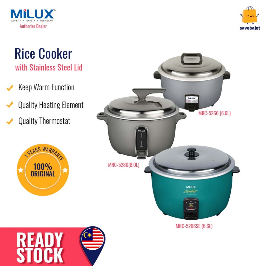 MiLUX Electric Rice Cooker (6.6L/8.5L/8L) MRC-5266 MRC-5266SE MRC-5285 ...