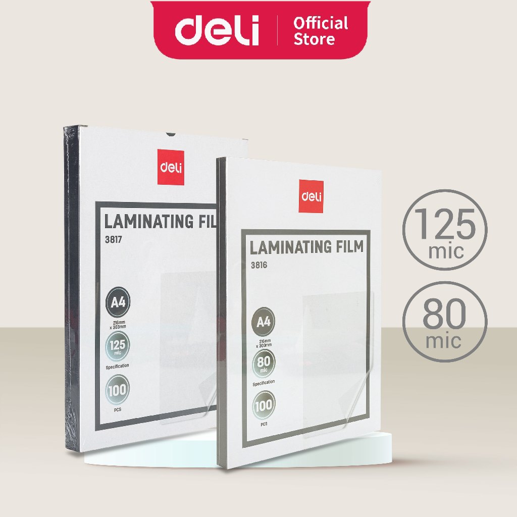 Deli Laminator Film A4 Hot Laminating Refill Transparent Universal 80mic 125mic 100pcs E3817 ...