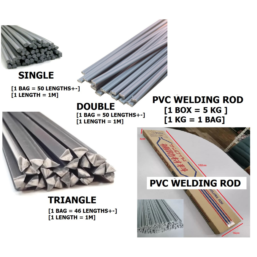 Triangle Double Single PVC Plastic Welding Filler Rod 1 Meter | Colour ...