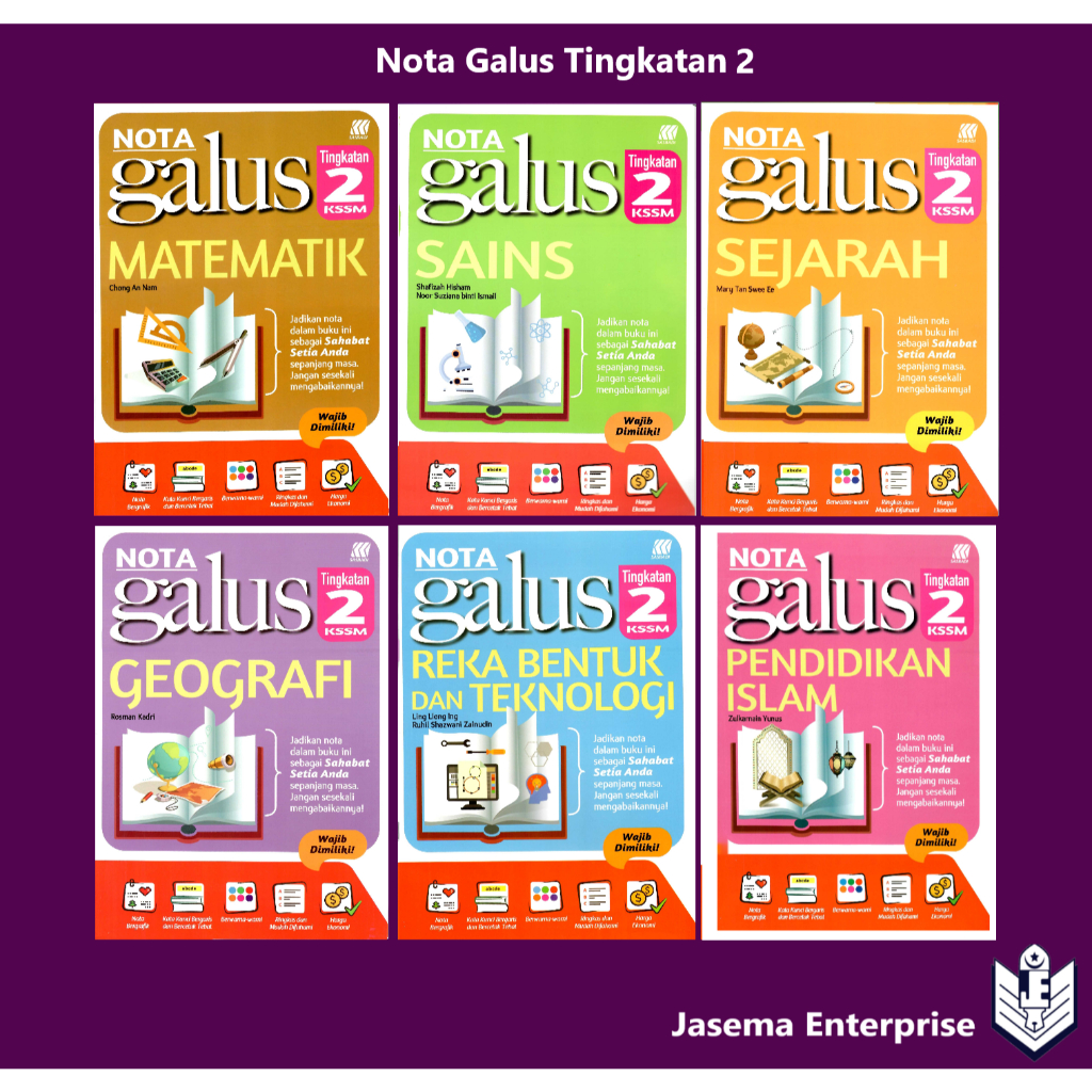 Nota Galus Tingkatan 2 Matematik | Sains | Sejarah | Geografi | RBT | Pendidikan Islam | Shopee ...