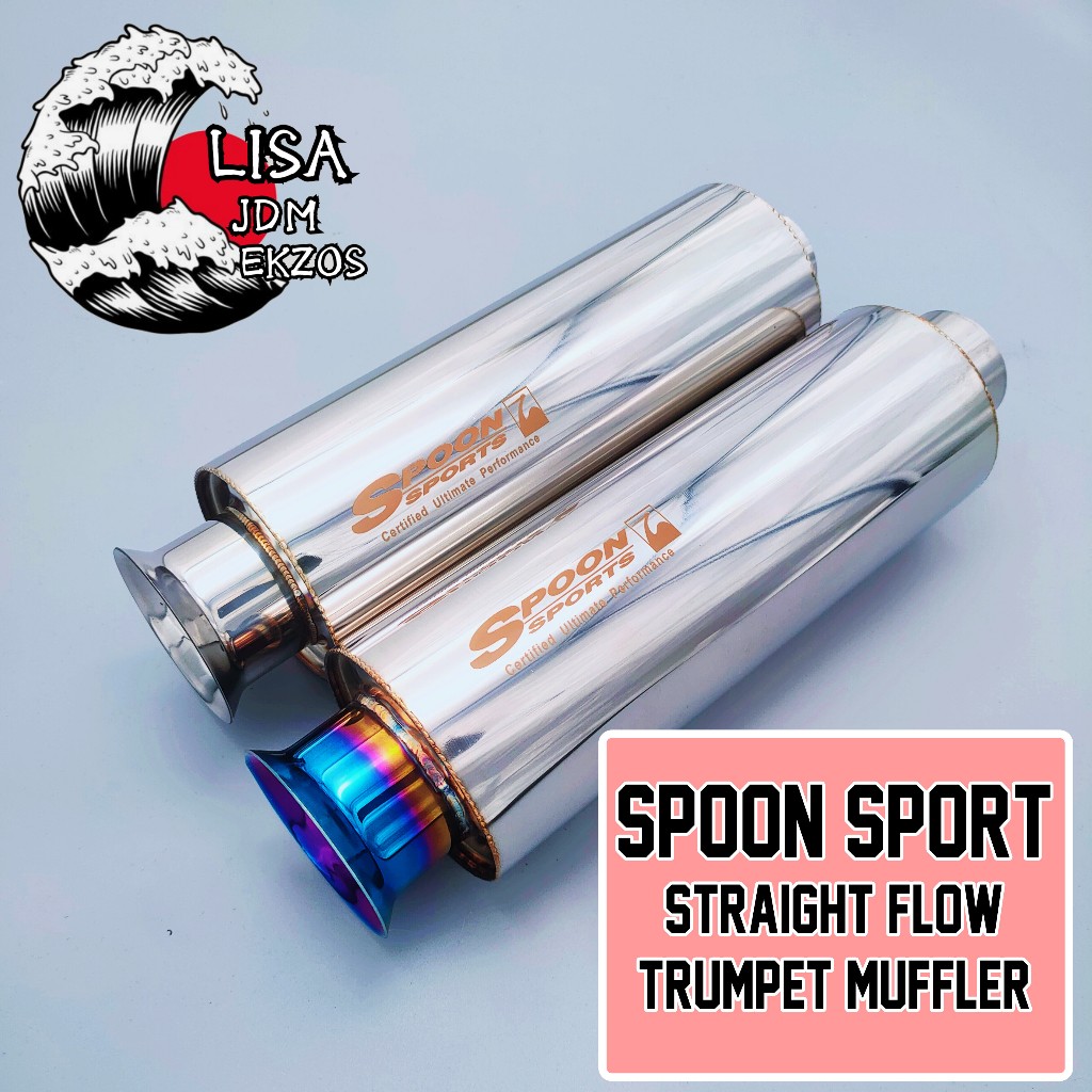 Offer!! Spoon Sport Trumpet Muffler 4 inch body Japan Exhaust Muffler ...