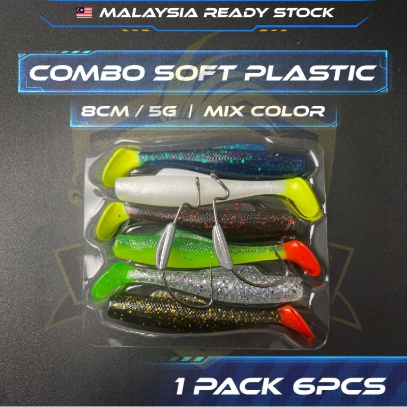 Combo Soft Plastic Mix Color 8cm Soft Plastik Soft Baits Z man Fishing ...
