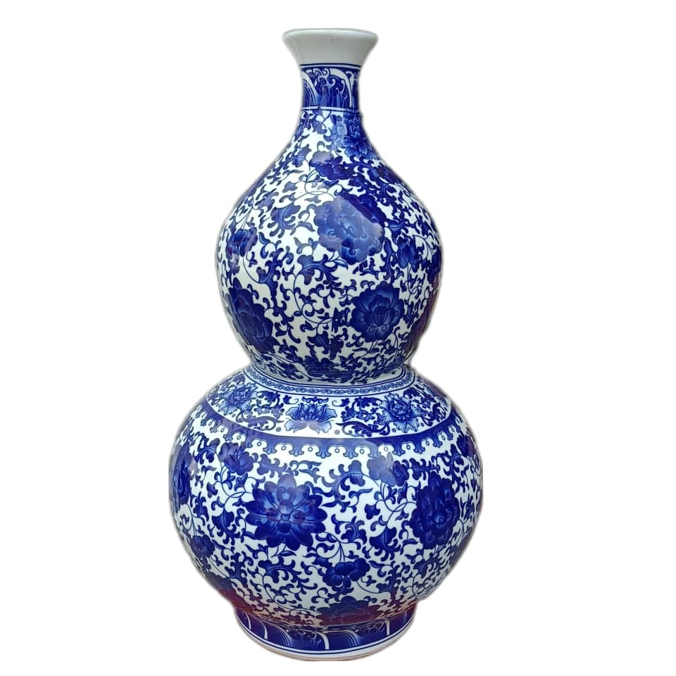 [Fortune Destiny] Feng Shui Blue And White Hu Lu Vase Ceramic Gourd ...