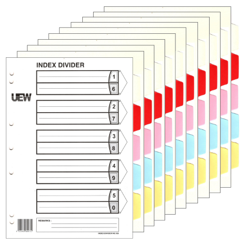 UEW Index Divider A4 [ 5 Colour | 10 Colour ] (5set/pack) | Shopee Malaysia