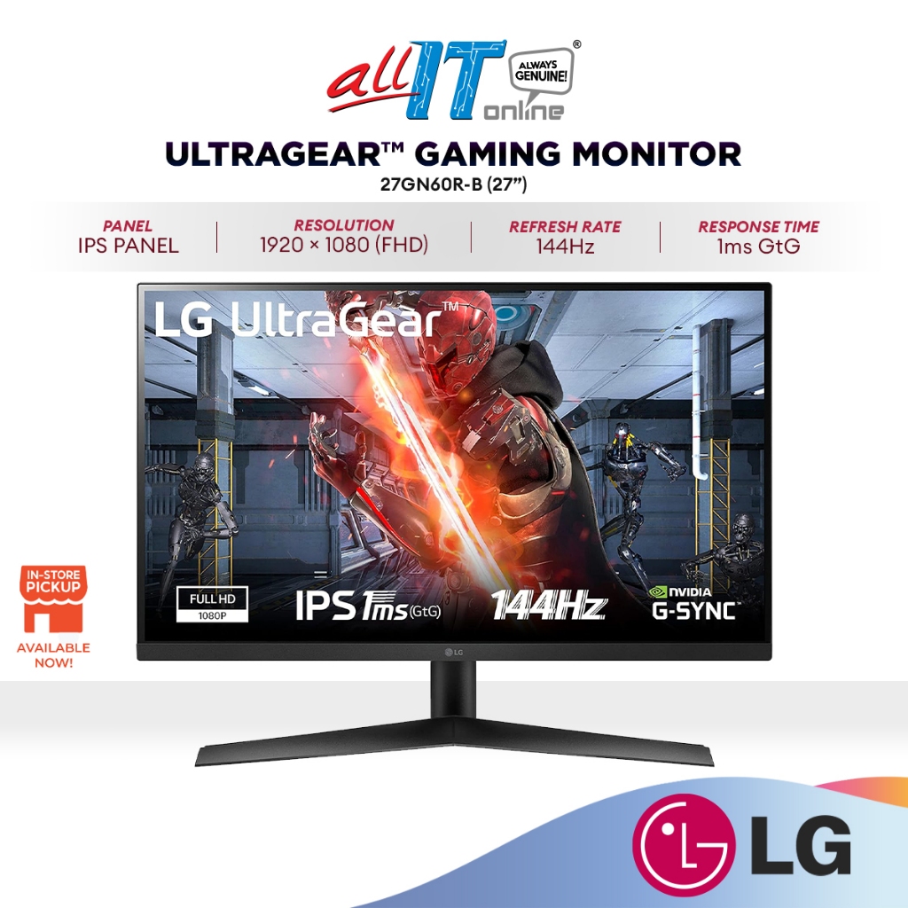LG UltraGear 27GN60R-B 27" FHD 144Hz Gaming Monitor | IPS | G-Sync ...