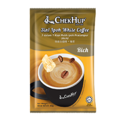 Chek Hup 3in1 Ipoh White Coffee Rich (40g x 3 sachets) | Shopee Malaysia