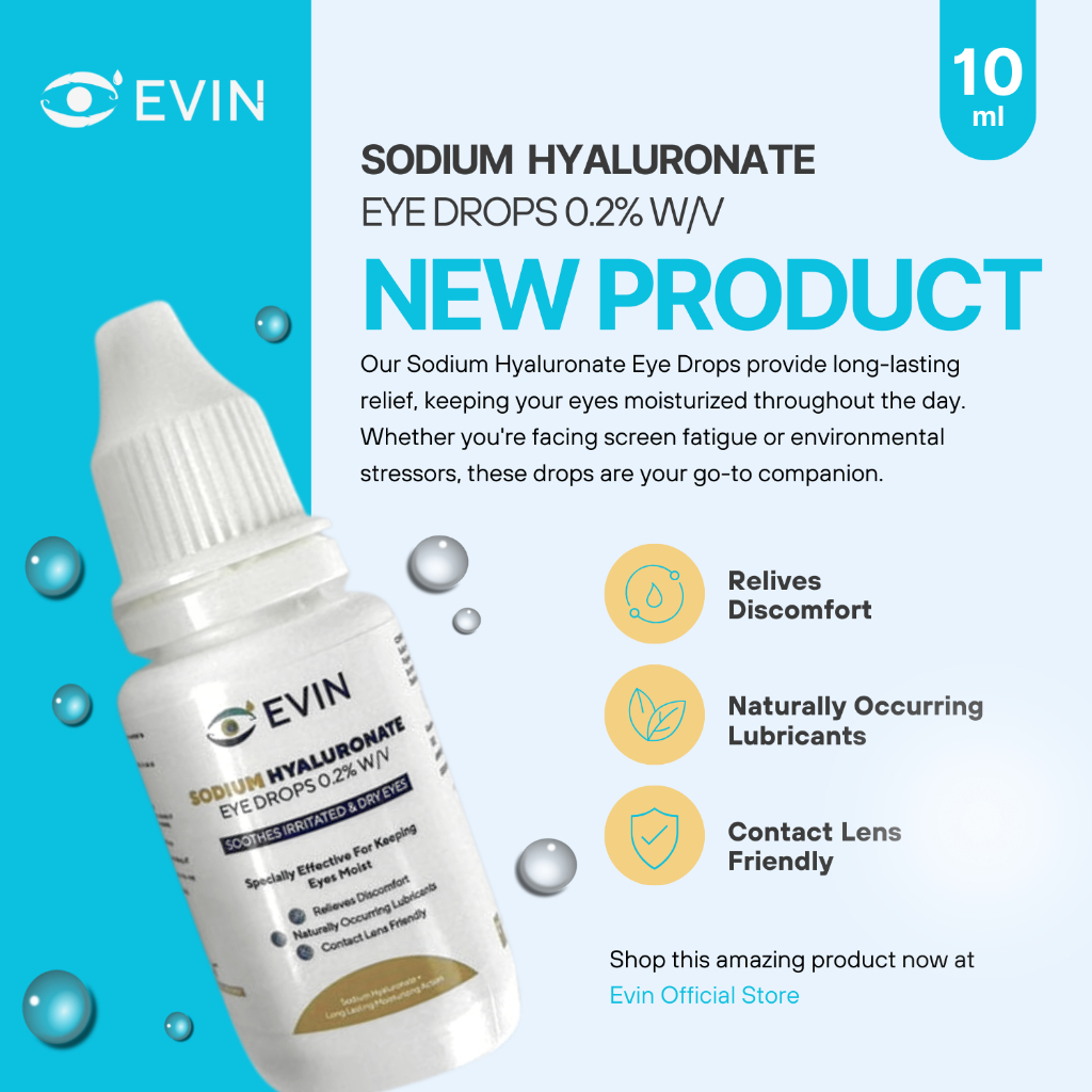 EVIN SODIUM HYALURONATE EYE DROPS MATA KERING / GATAL / PUTIHKAN MATA ...