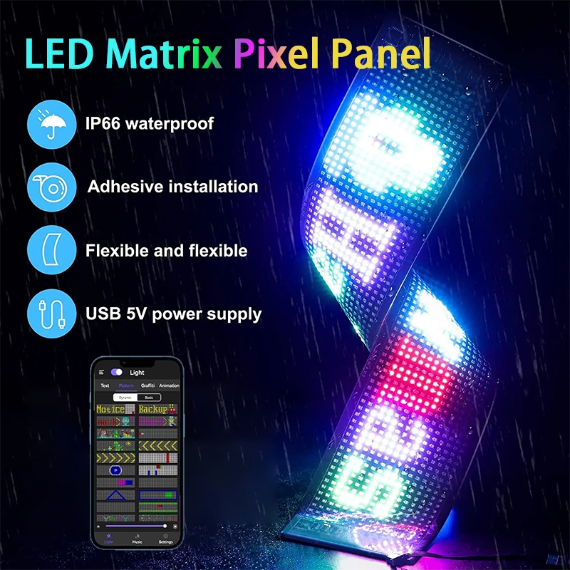 LED Matrix RGB Lights Pattern Graffiti Led Lamp Party Car Shop Led ...