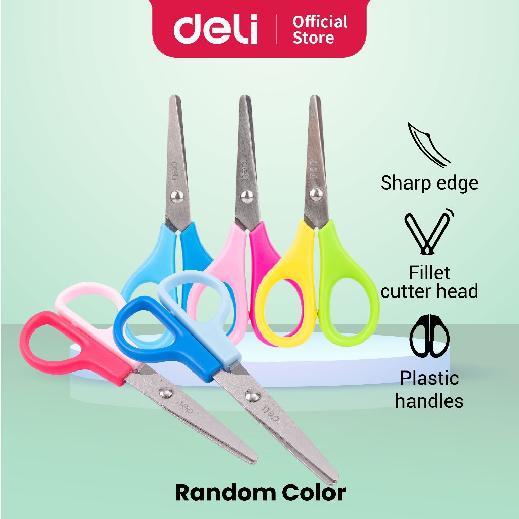 Deli Stainless Steel Scissor for Student Gunting Cutter Stationery ...