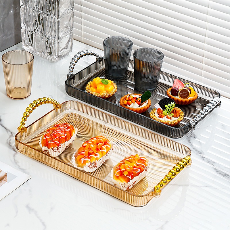 Nordic Serving Tray With Handle Plastic Food Square serving Tray Modern ...