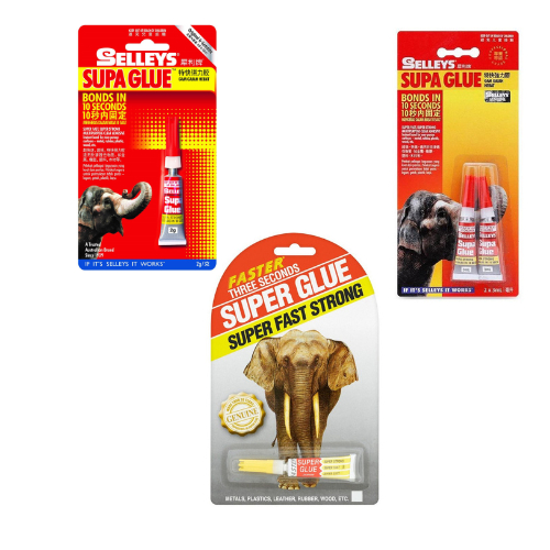 {DOSSVETT}SELLEYES SUPA GLUE (2g/2x3ml) / FASTER SUPER GLUE 3ml ...