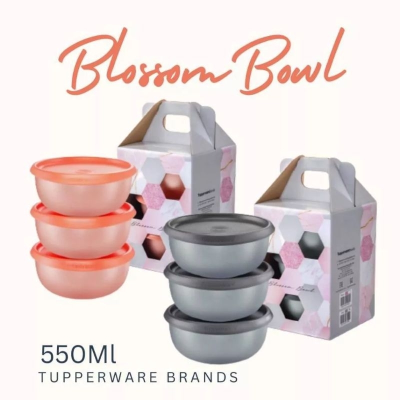 Tupperware Blossom Bowl Gift Set 550ML (3pcs) | Shopee Malaysia