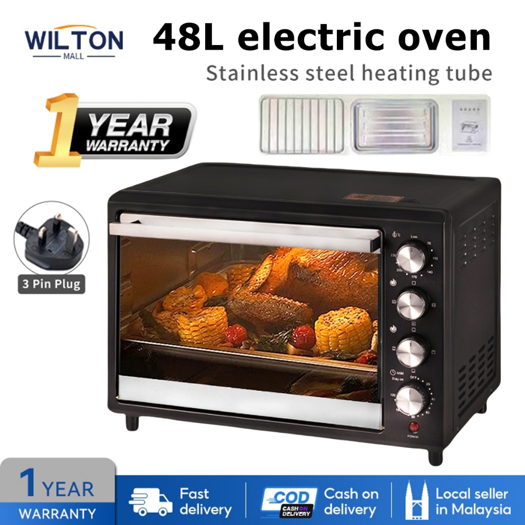 Electric Oven 15/25/48L Convection Hot Air Fryer Toaster Timer Oil Free ...