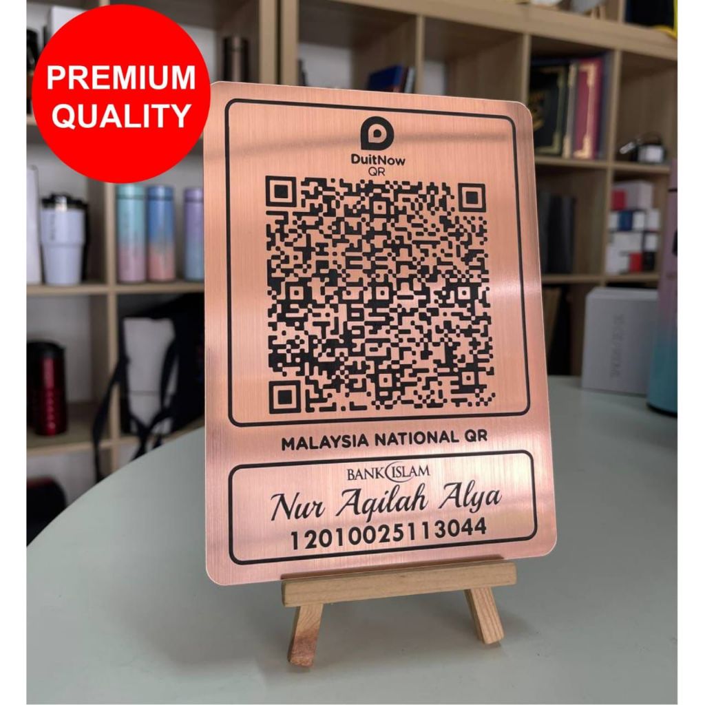 Engrave QR CODE + STAND / MAE PAY SCAN / QR PAY /QR KOD Ewallet ...