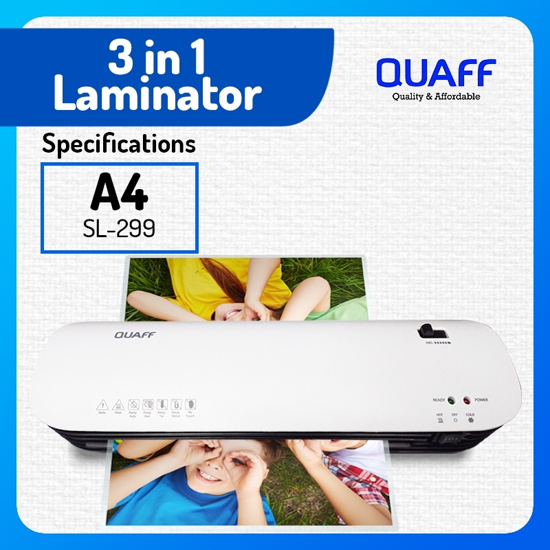 QUAFF 3in1 Laminator Machine SL299 A4 Size (HOT/COLD/ABS) with Paper Cutter & Corner Trimmer ...