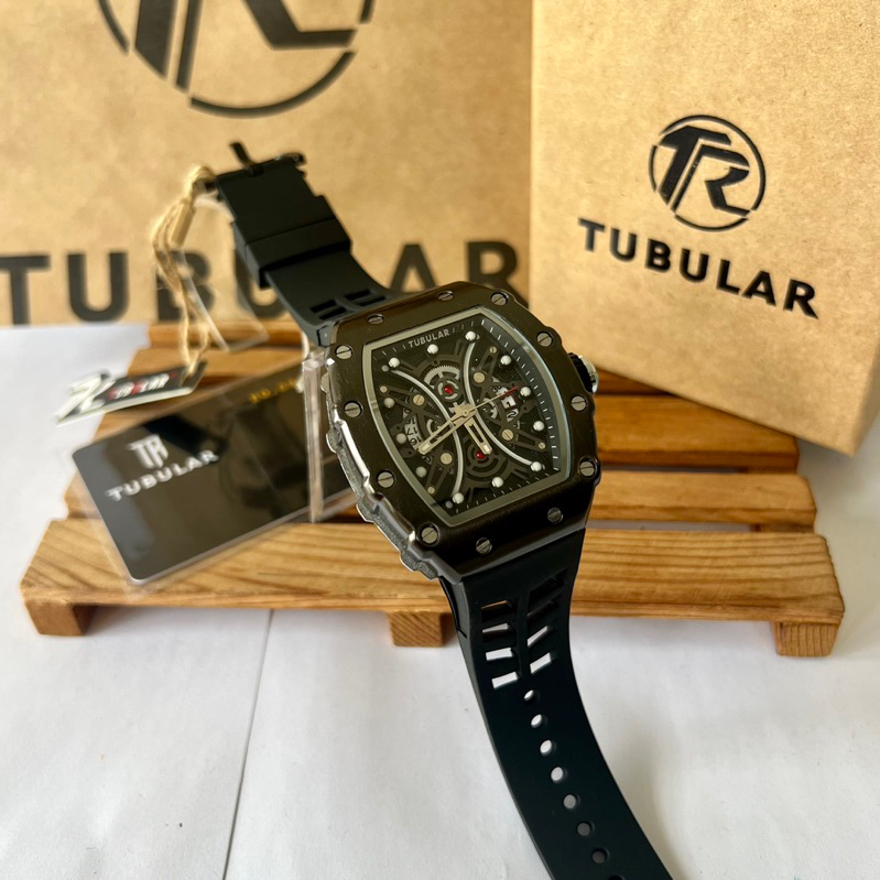 (1 year warranty machine ) Tubular skeleton Original Watch Jam tangan ...