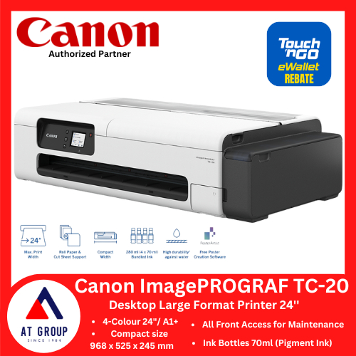 Canon imagePROGRAF TC-20 Large Format Printer TC 20 | Compact | 24'' A1+ | CAD Poster | PFl-050 ...