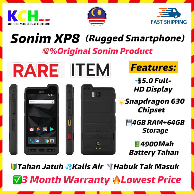 (MADE IN USA🇺🇸)Sonim XP8 XP8800 ULTRA-RUGGED DUAL-SIM PTT Android Snapdragon Smartphone Phone ...