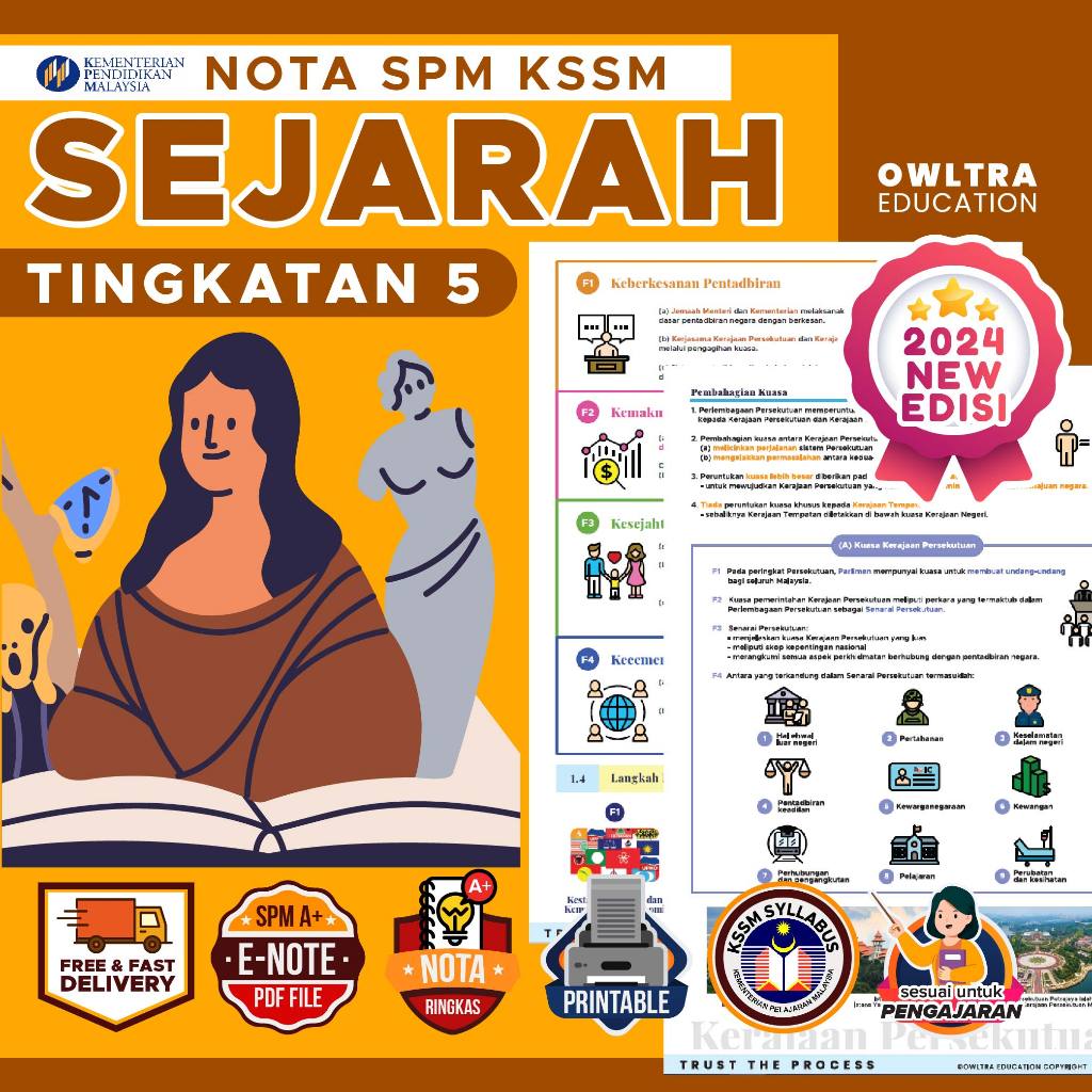 [NO DELIVERY FEE] NOTA SEJARAH SPM TINGKATAN 5 (KSSM) Buku Rujukan ...