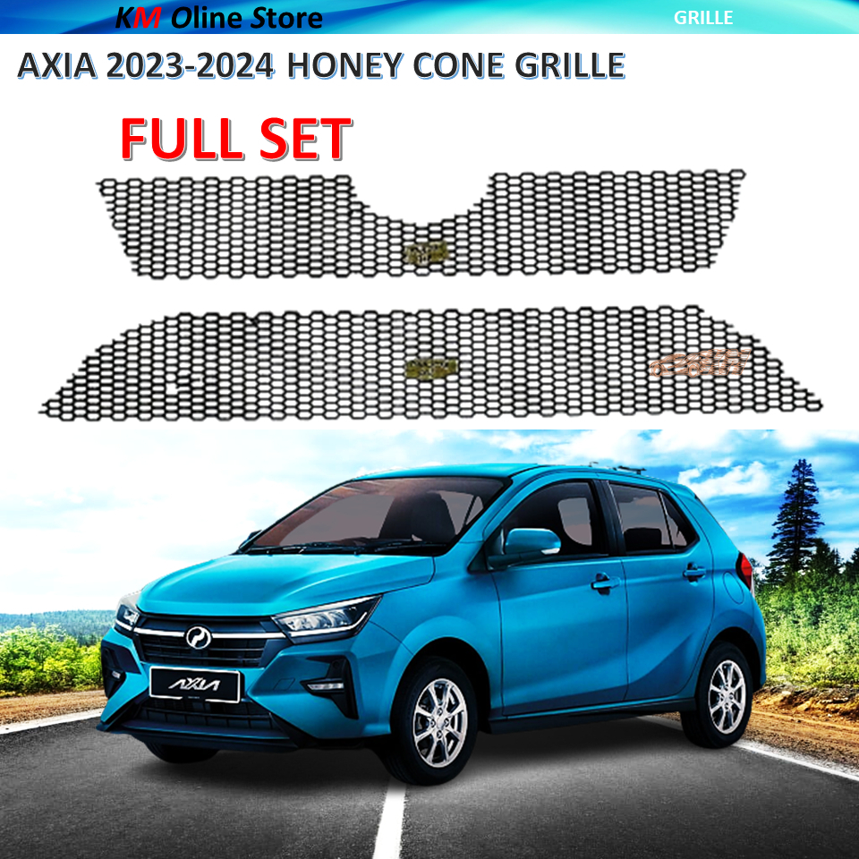 Perodua Axia 2023 Ready Cut Honeycomb Grill Full Set Top Bottom Cover ...