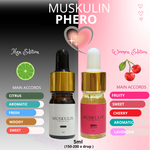 Muskulin Phero Perfume - Wangian Maskulin Untuk lelaki dan Wanita ...