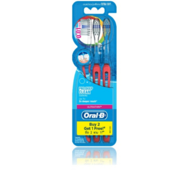 Oral-B UltraThin Pro Deep Clean (Extra Soft) Manual Toothbrush (3 ...