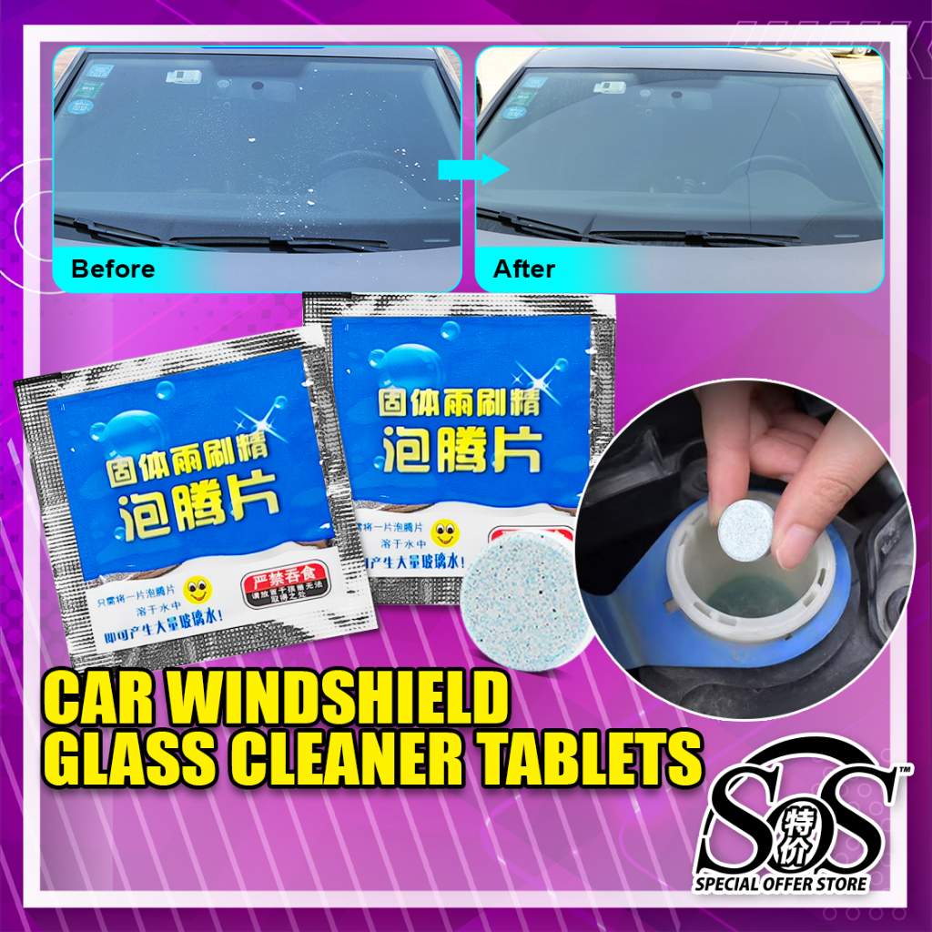 1 Pcs Glass Cleaner Tablet Car Windshield Cleaner Car Solid Wiper ...