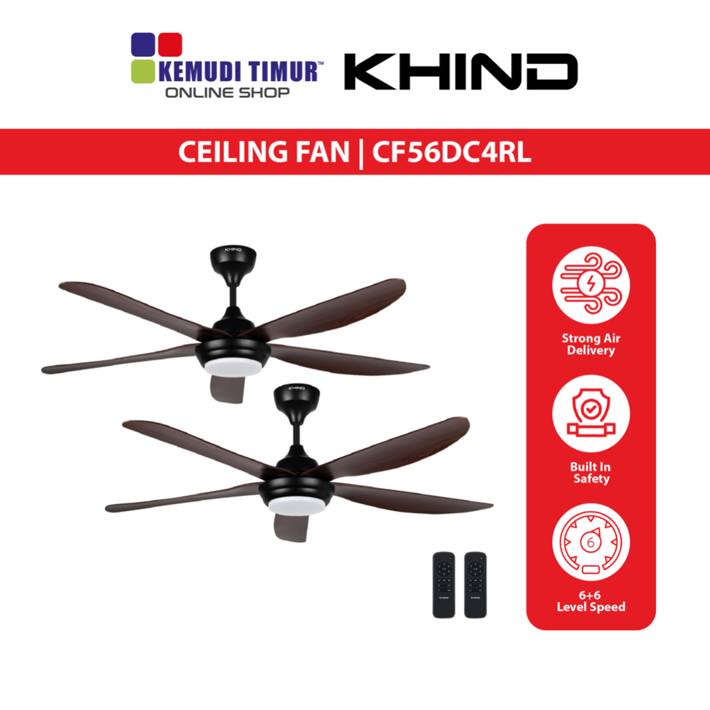 KHIND CEILING ZENAIR FAN 56" 5BLADES REMOTE | CF56DC4RL | Shopee Malaysia