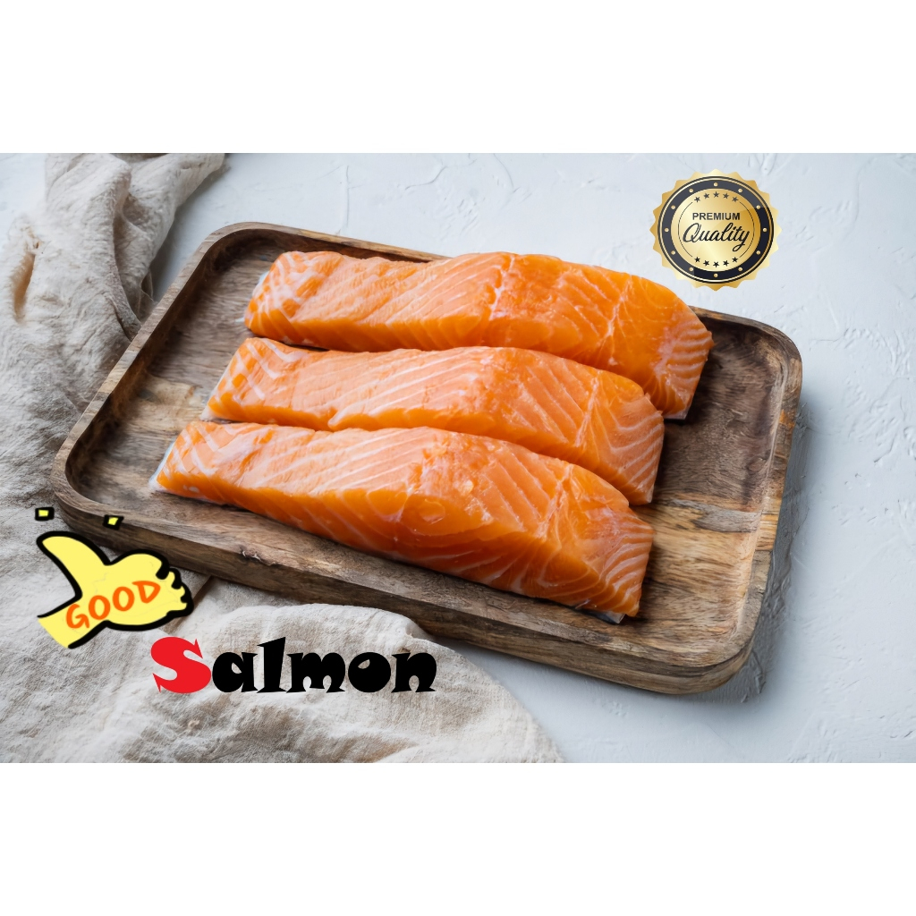 Salmon Fillet Portion Cut / Ikan Salmon (190-250gm/pcs)Frozen seafood ...