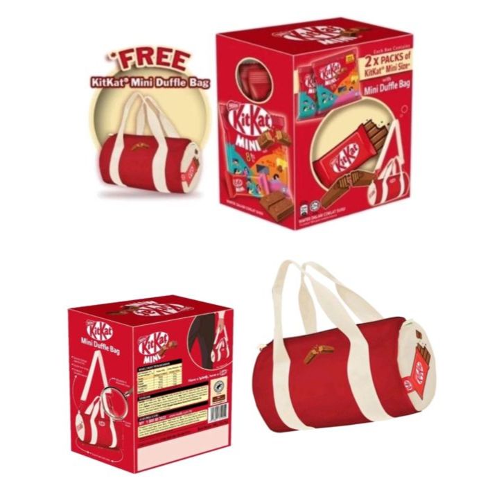 Kitkat Saiz Mini 8pcs pack FREE KITKAT Duffle Bag Kitkat Free Beg