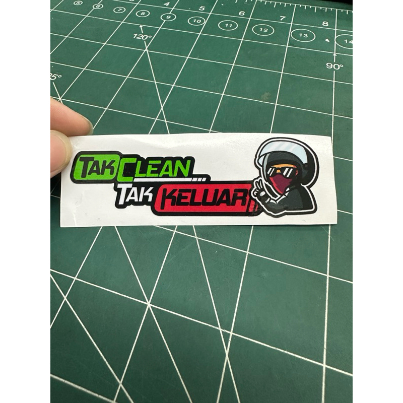 Sticker Motor Ayat TAK CLEAN TAK KELUAR | Shopee Malaysia