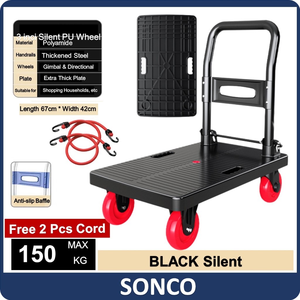 IRON BULL Trolley Portable 150KG/220KG/500KG Hand Truck Trolley Iron ...
